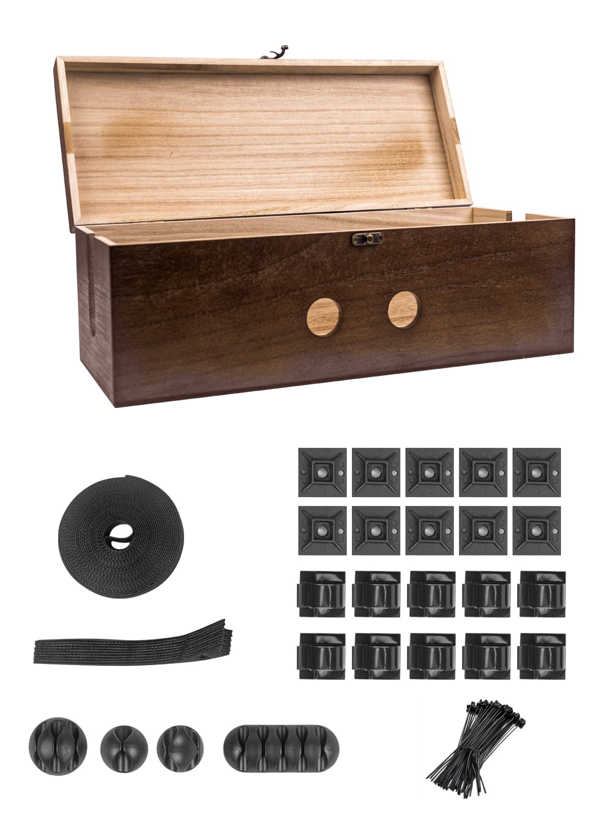 Amazon.com: Wooden Cable Management Box with 135PCS Cable Management ...