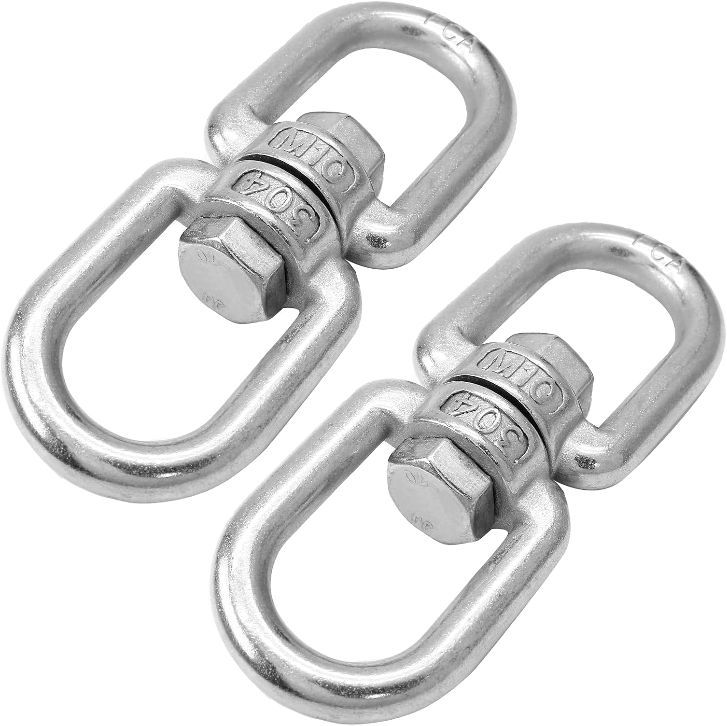 Bonsicoky M10 Double Ended Swivel Hook, 304 Stainless Steel Eye to Eye ...