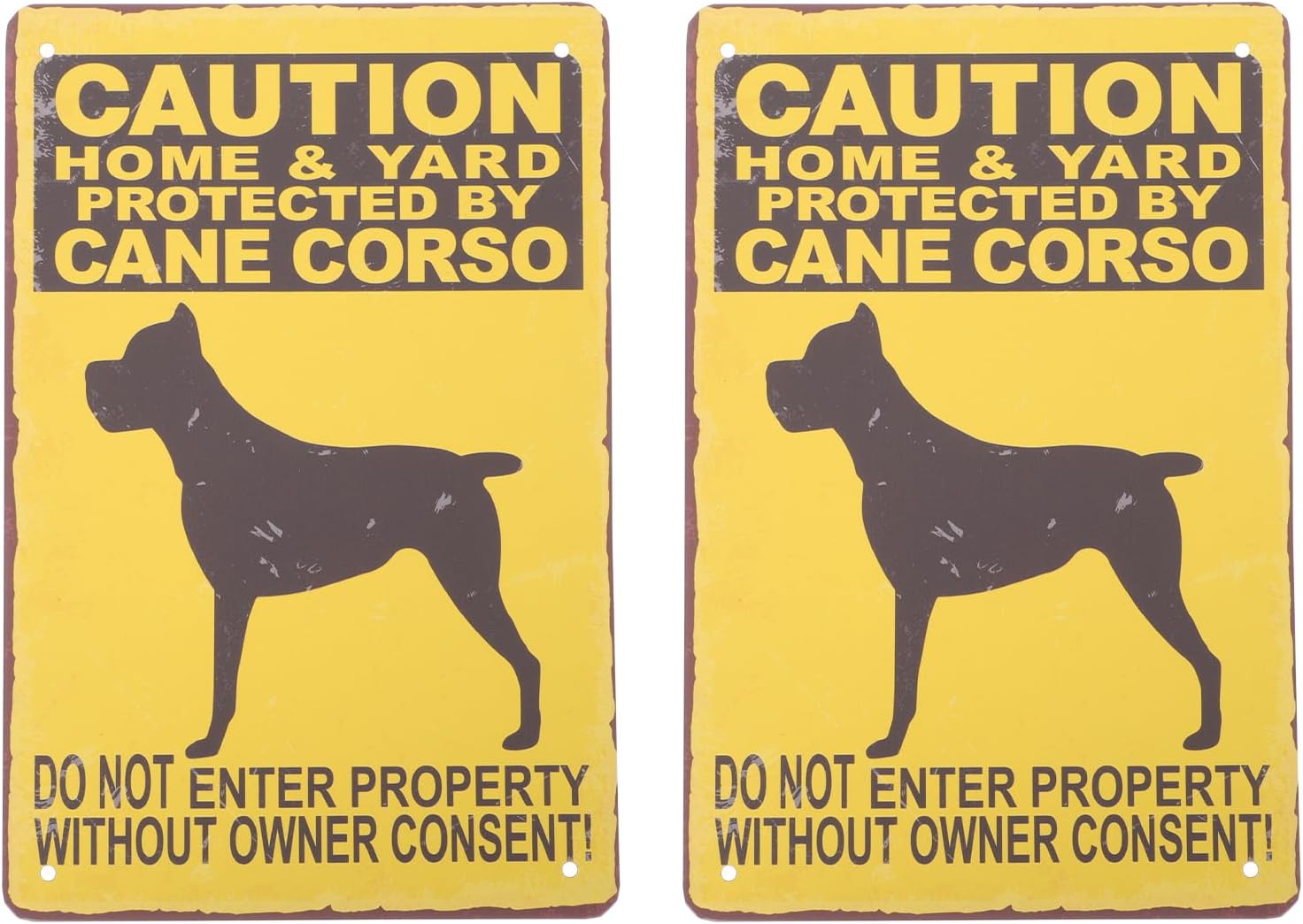 Amazon.com: Yardwe Cane Corso Sign, 2PCS Beware of Dog Warning Sign ...