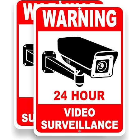 Amazon.com: 2 PC Video Surveillance Sign - 10x7 Aluminum Smile Your on ...