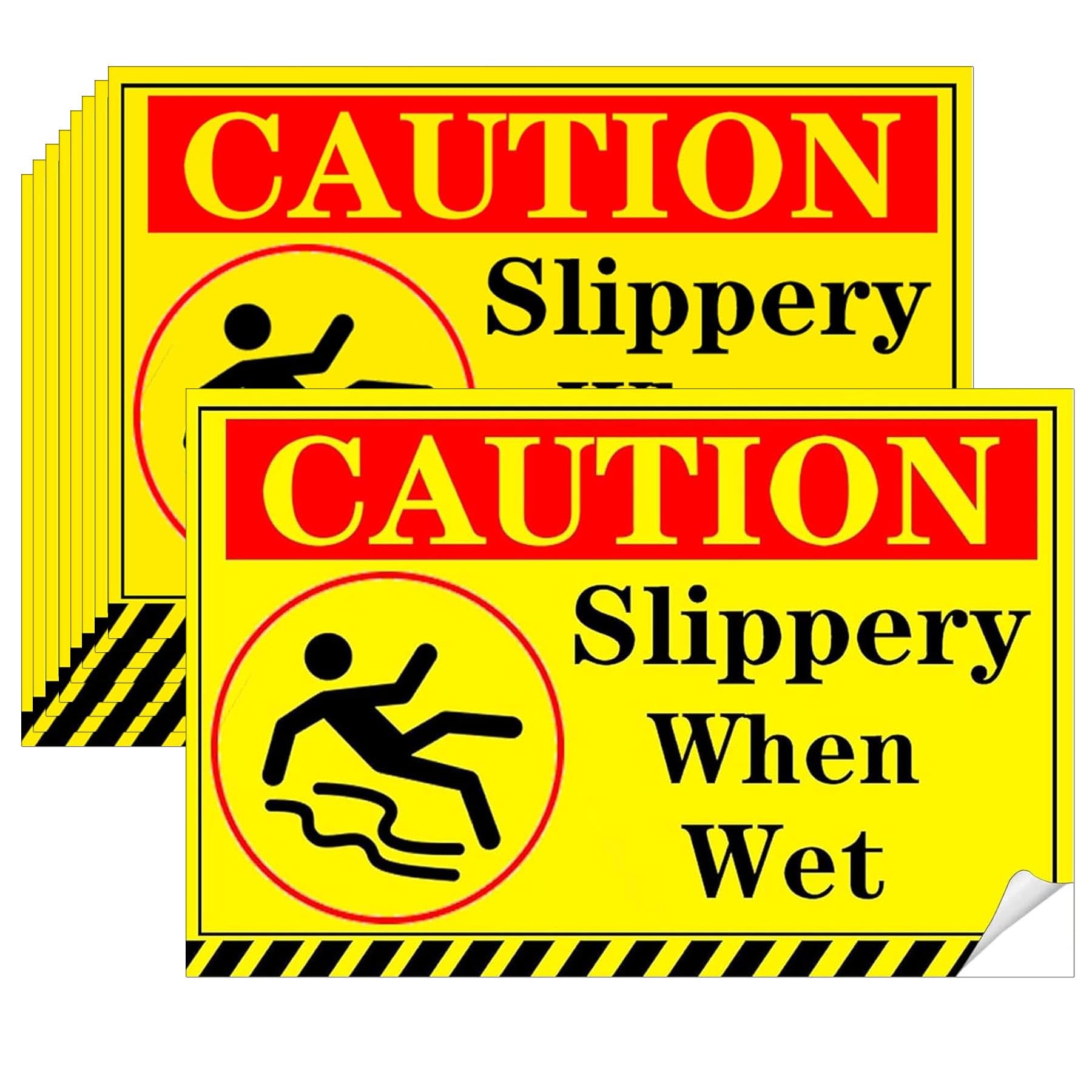 Caution Floor Slippery When Wet Sign Decals 5 x 8 Inch Vinyl Slippery ...