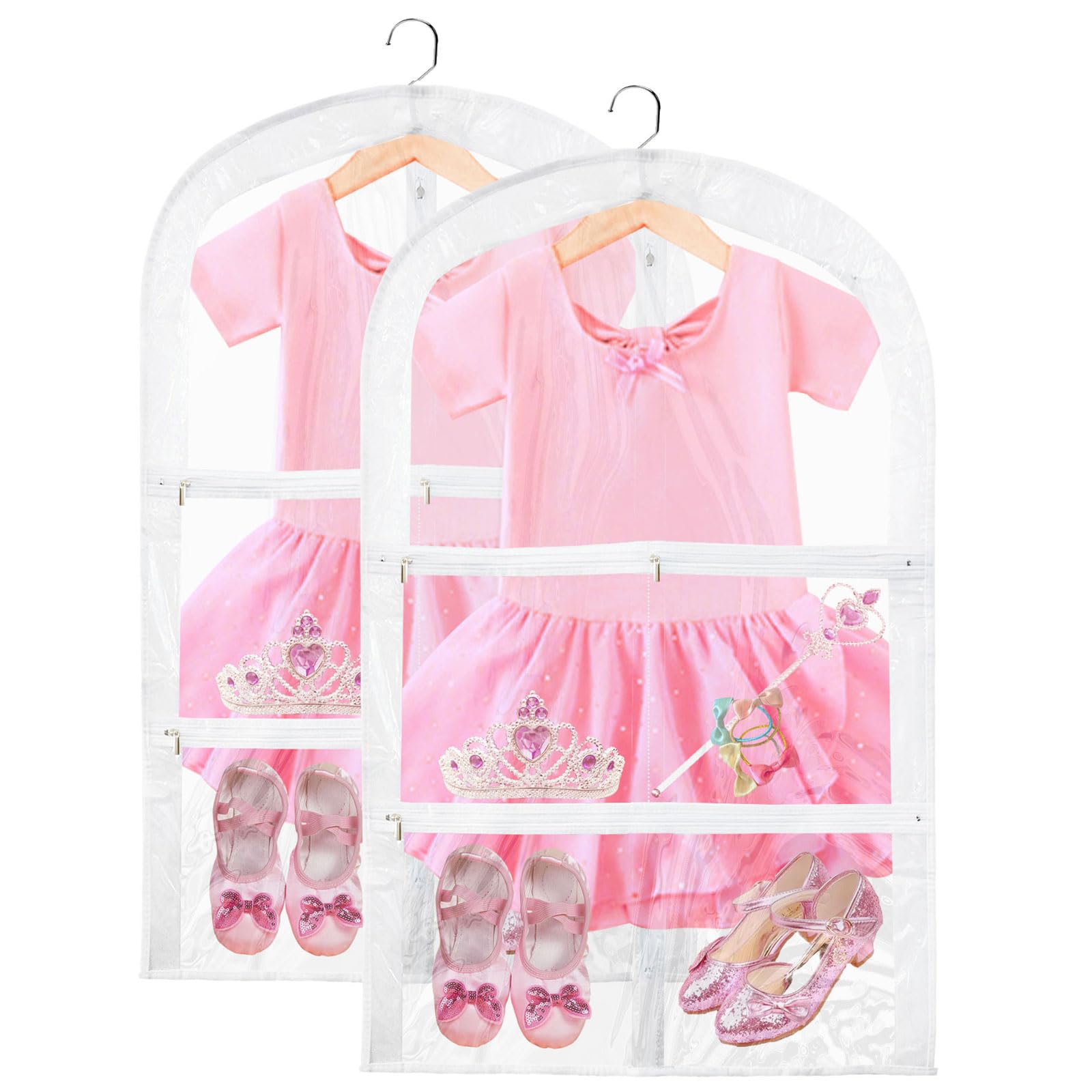 Amazon.com: Clear Dance Costume Garment Bags for Dancers with Pockets ...