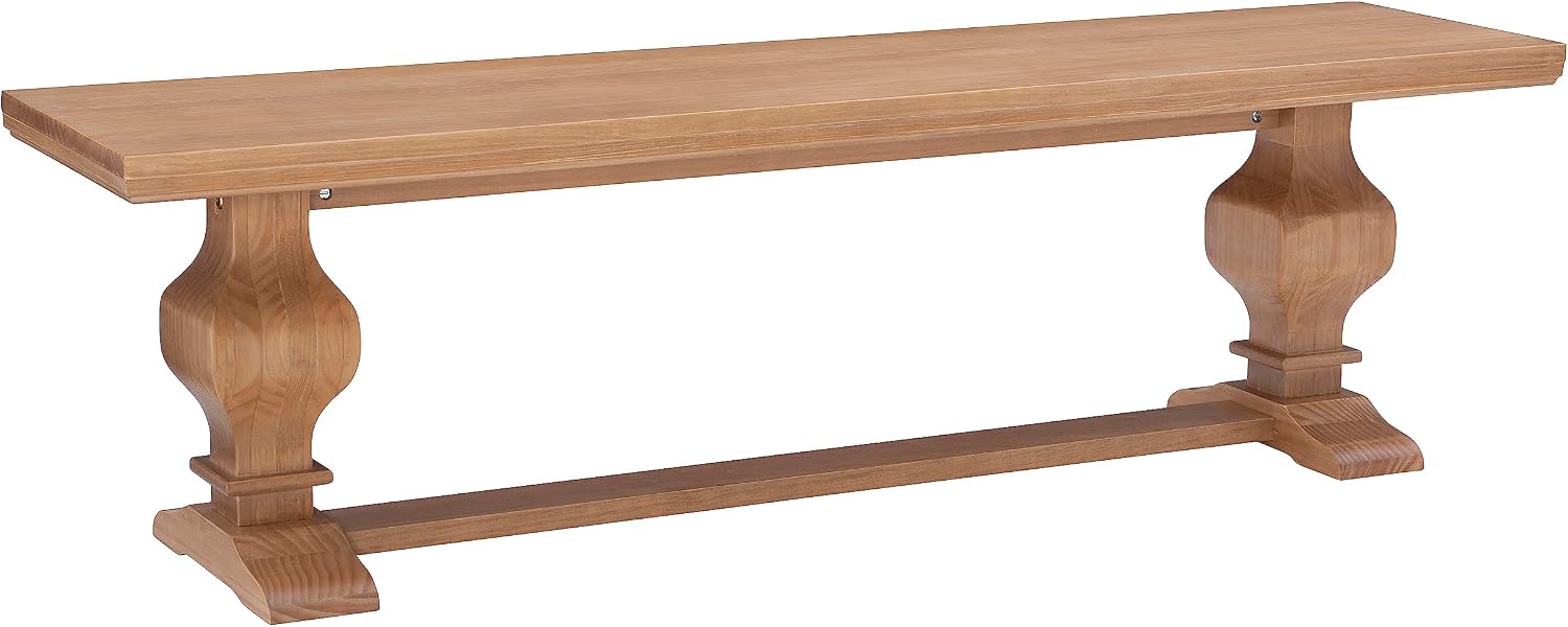 Amazon.com - Powell Sophia Natural Pine Wooden Dining Bench with ...