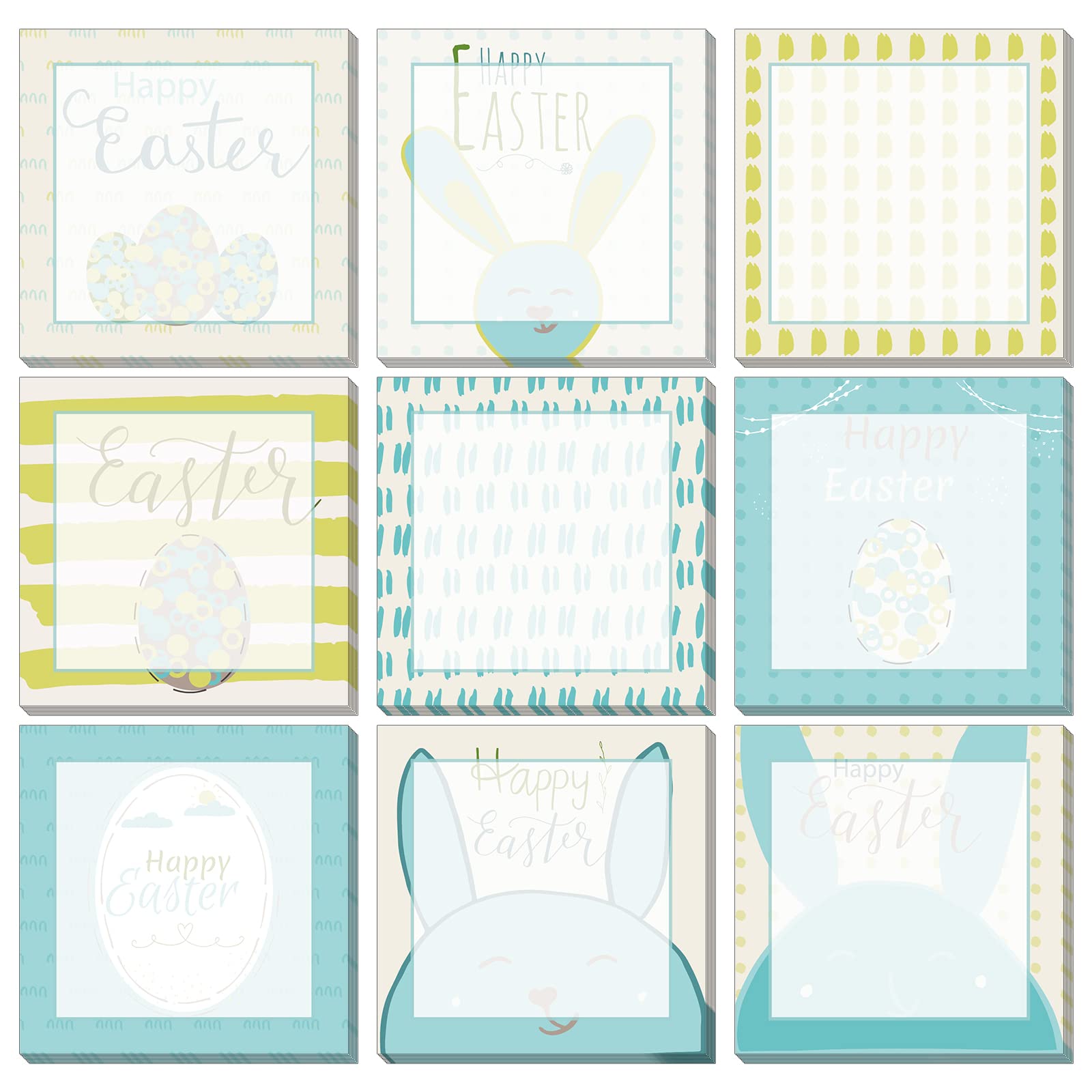 Amazon.com : 9 Pcs Easter Sticky Notes Easter Note Pads with Bunny Eggs ...