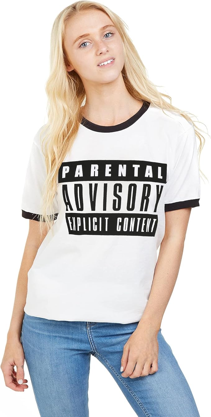 Parental Advisory Women's t-Shirt : Amazon.co.uk: Clothing