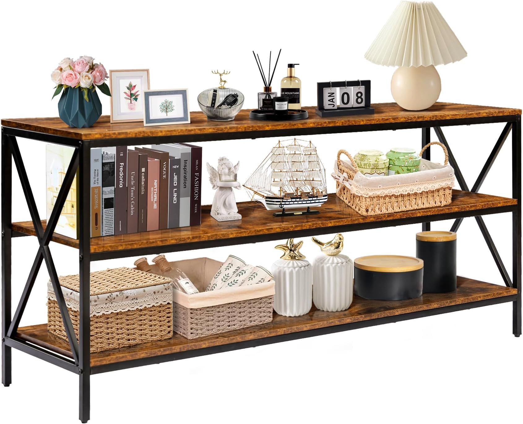 Amazon.com: Short Bookshelf Book Shelf For Office Low Bookshelf Under ...