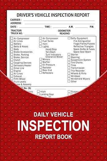 Driver Daily Vehicle Inspection Report Book: Detailed Vehicle ...