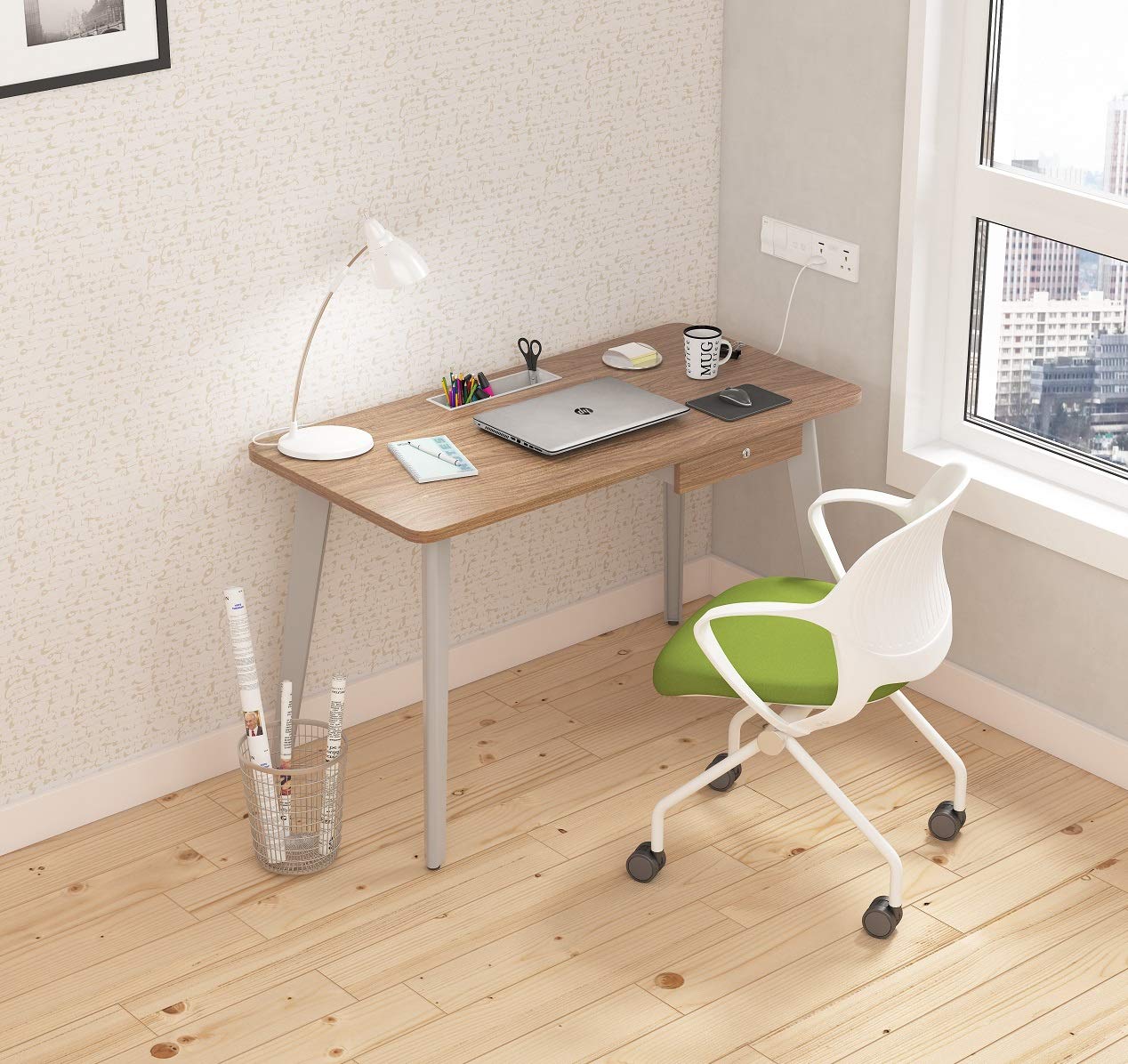 SOS Spacewood LiteOffice Smart Desk with Drawer Home and Office Table ...