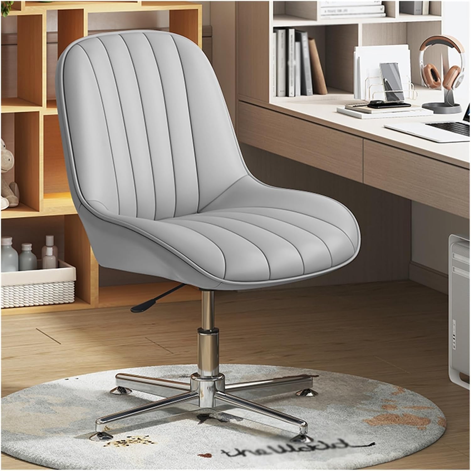 Amazon.com: Criss Cross Legged Office Chair Armless Desk Chair No ...