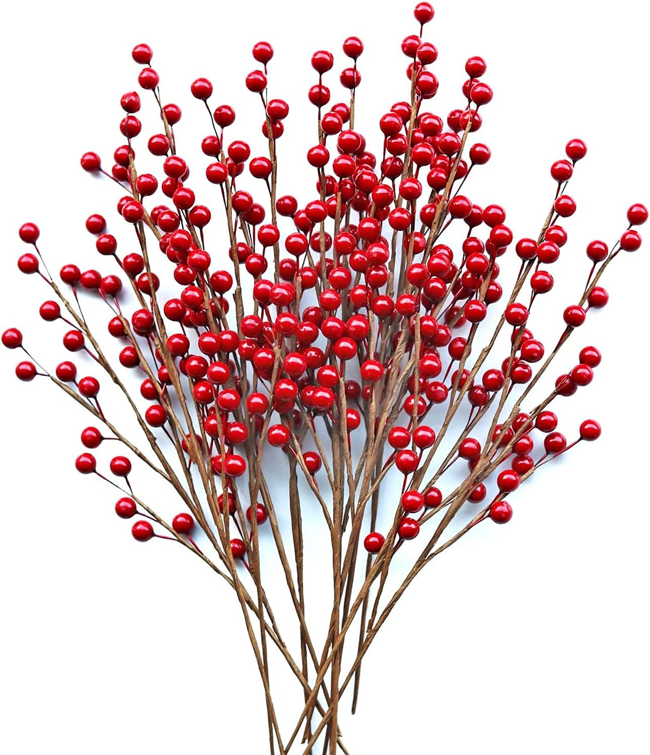 Amazon.com: COTOSEY 24 pcs Christmas Berries Stems Artificial Red Berry ...
