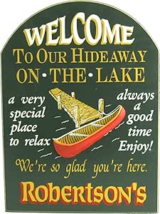 Amazon.com: Personalized Lake Hideaway Sign : Davis & Small: Home & Kitchen