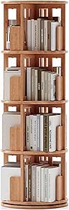 Amazon.co.jp: Rotating Bookshelf, Rotating Book Rack, Stackable ...
