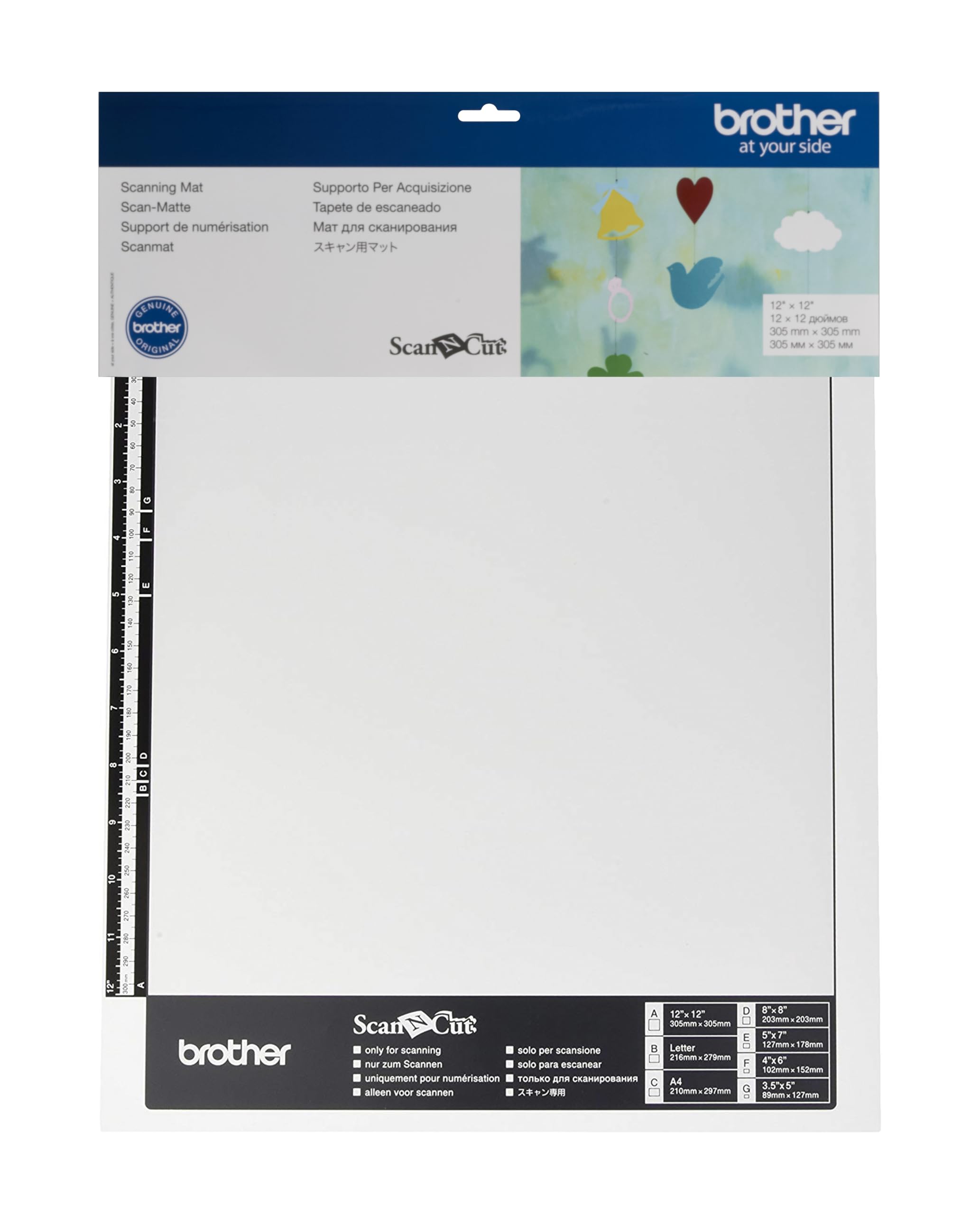 Amazon.com: Brother ScanNCut Mat CAMATS12, 12" x 12" Scanning Mat, Non ...