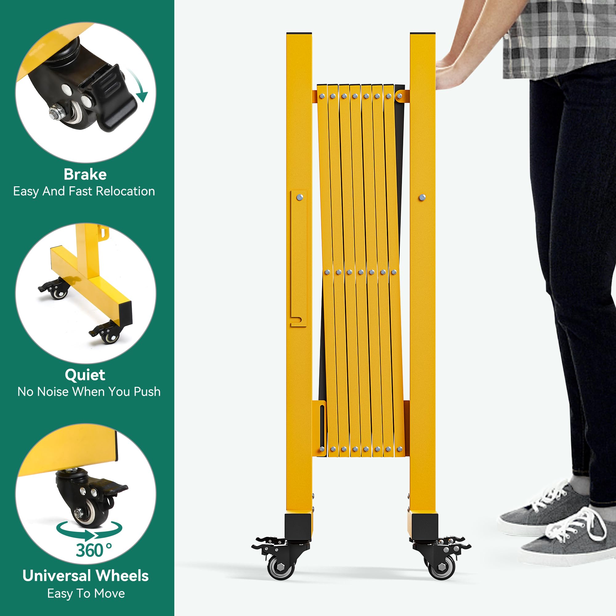 Snapklik.com : YITAHOME Metal Expandable Mobile Barricade, 8FT Folding ...