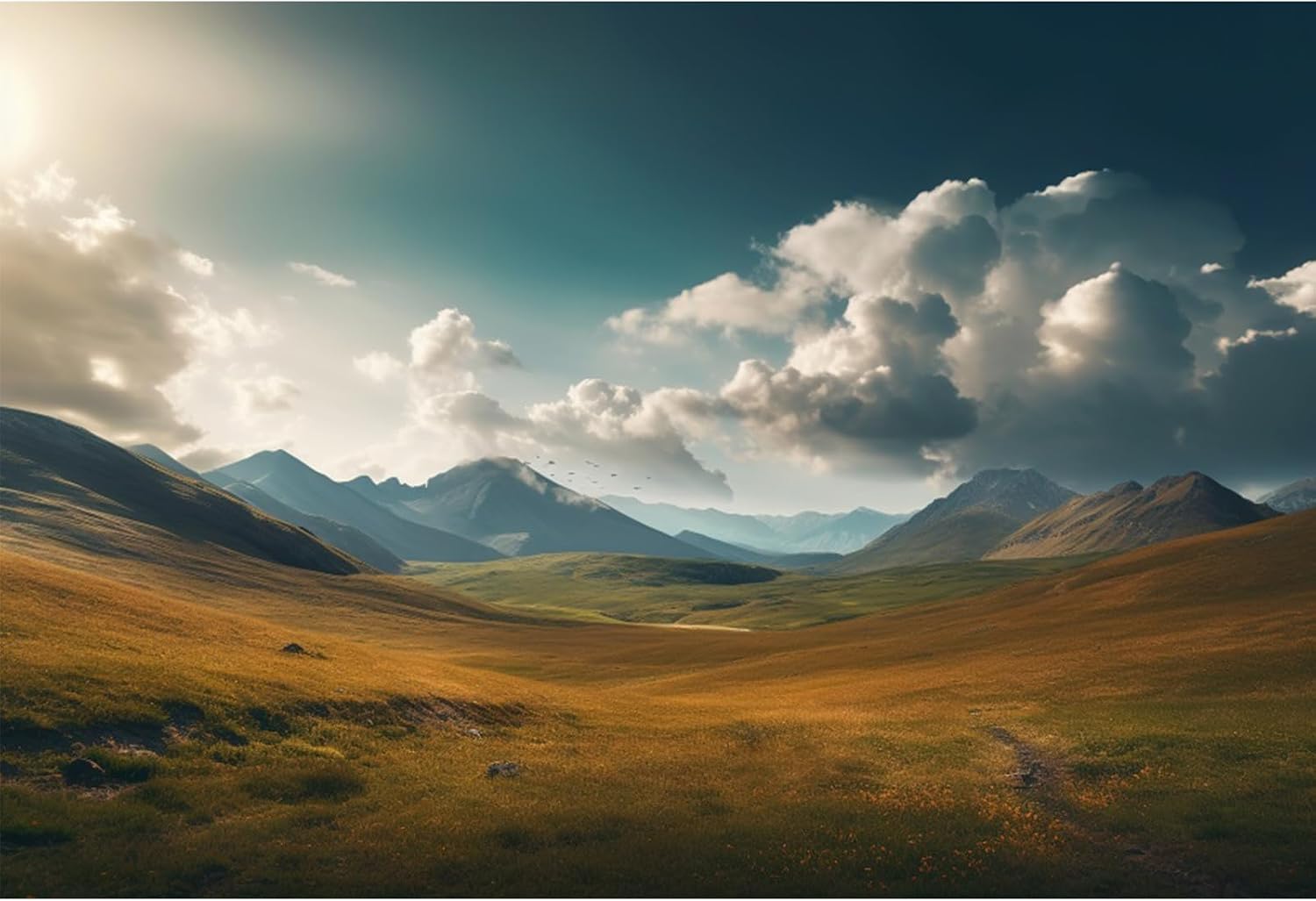 Amazon.com : Nature Scenery Backdrop 5x3ft Prairie Mountains Sky Clouds ...