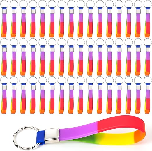 Amazon.com: Glenmal Gay Pride Rainbow Keychain Pride Silicone Keychain ...