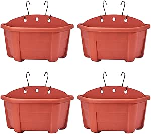 Amazon.com: ORIMERC 9.8 inch 4 Pack Brick Red Wall Hanging Planters ...