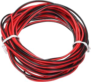 Amazon.co.jp: uxcell 26ゲージ2芯平行PVCワイヤー 長さ14.8フィート 直径0.06" 赤黒 26 AWG柔軟ワイヤーエクステンションコード300V LED RGB ...