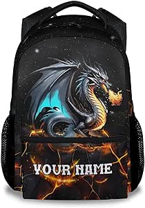 Amazon.com | PUREGIFTS Custom Dragon Backpacks for Kids Boys, 17 Inch ...