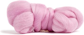 Amazon.com: Merino Wool Roving, Premium Combed Top, Color Pink, 21.5 ...