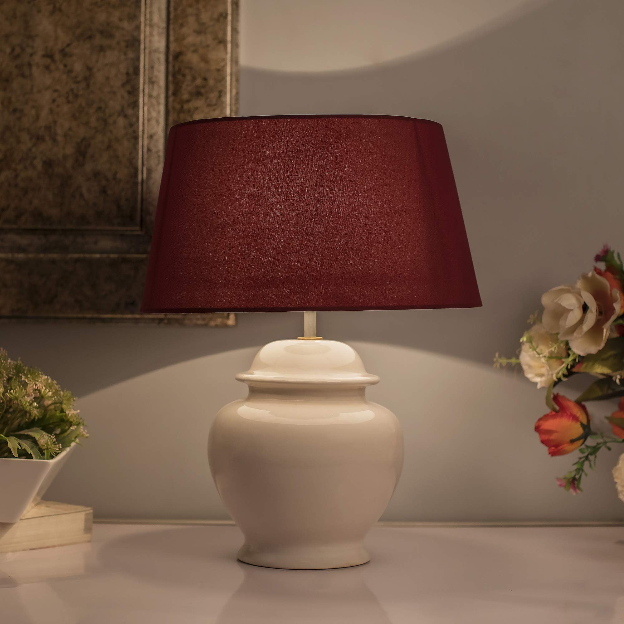 Buy POSH N PLUSH | Premium Bling Hand Painted Marble Table Lamp with ...