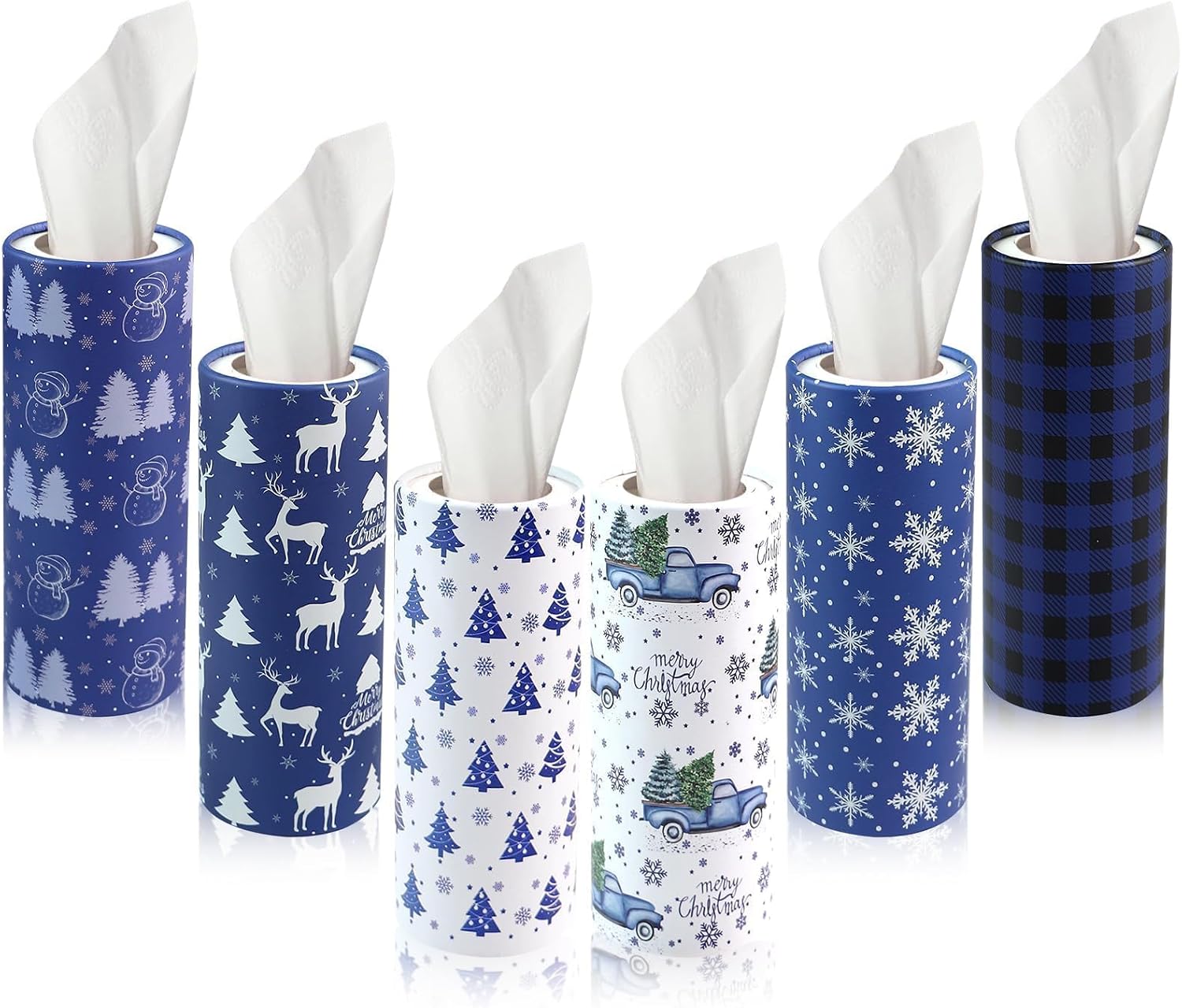 Amazon.com: 6 Pieces Winter Car Tissue Holder with Facial Tissue Bulk ...