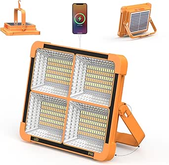 Lámpara solar de emergencia con batería recargable, 100W 10000LM 288 ...