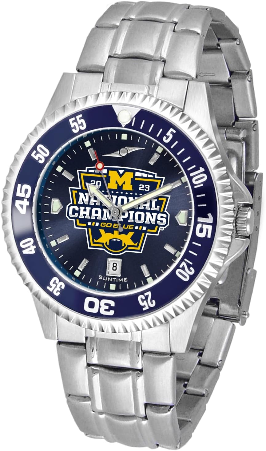Amazon.com: SunTime Men's Collegiate Competitor 40mm Watch, Michigan ...