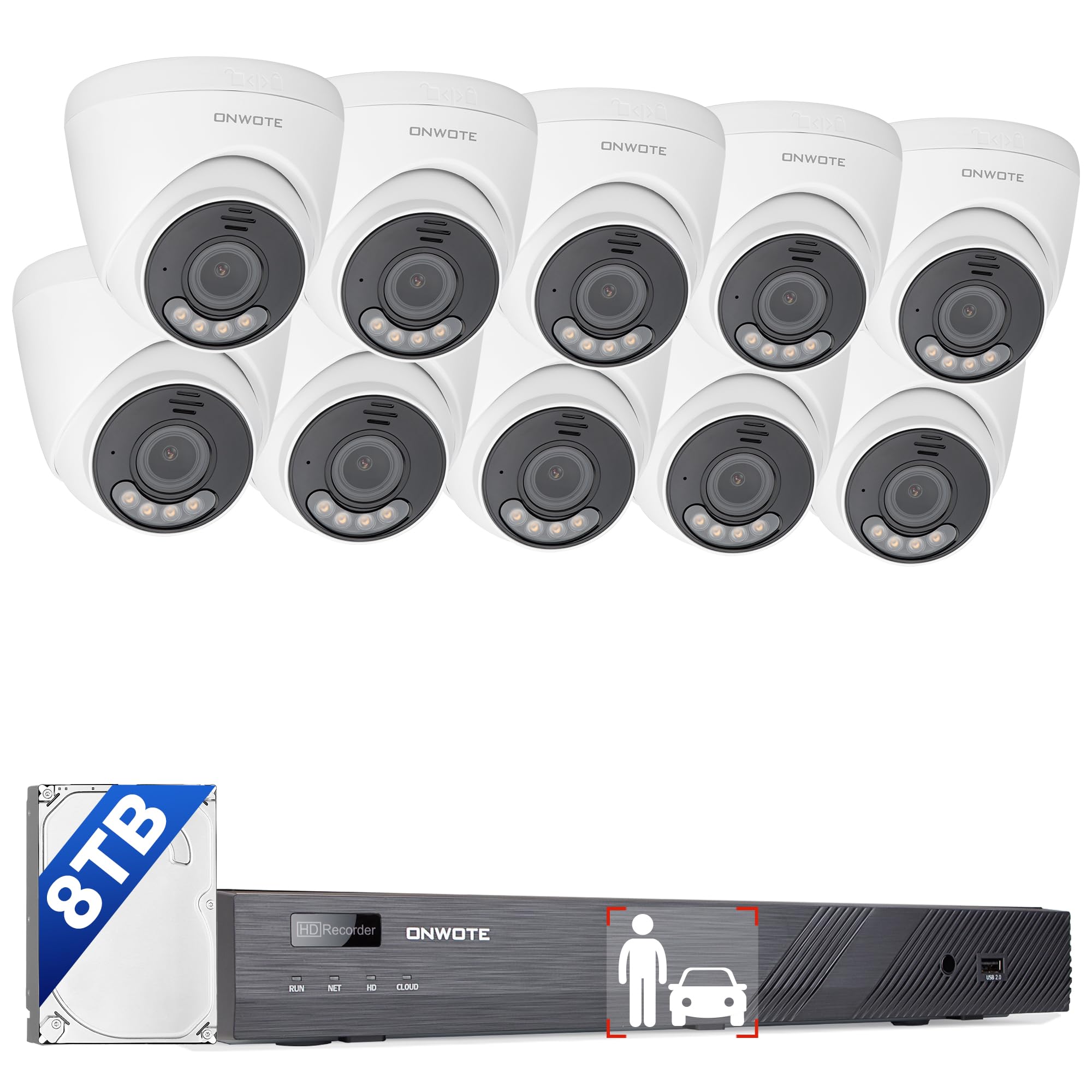 Amazon.com : ONWOTE 12MP Security Camera System PoE 8TB HDD, 4000x3000 ...