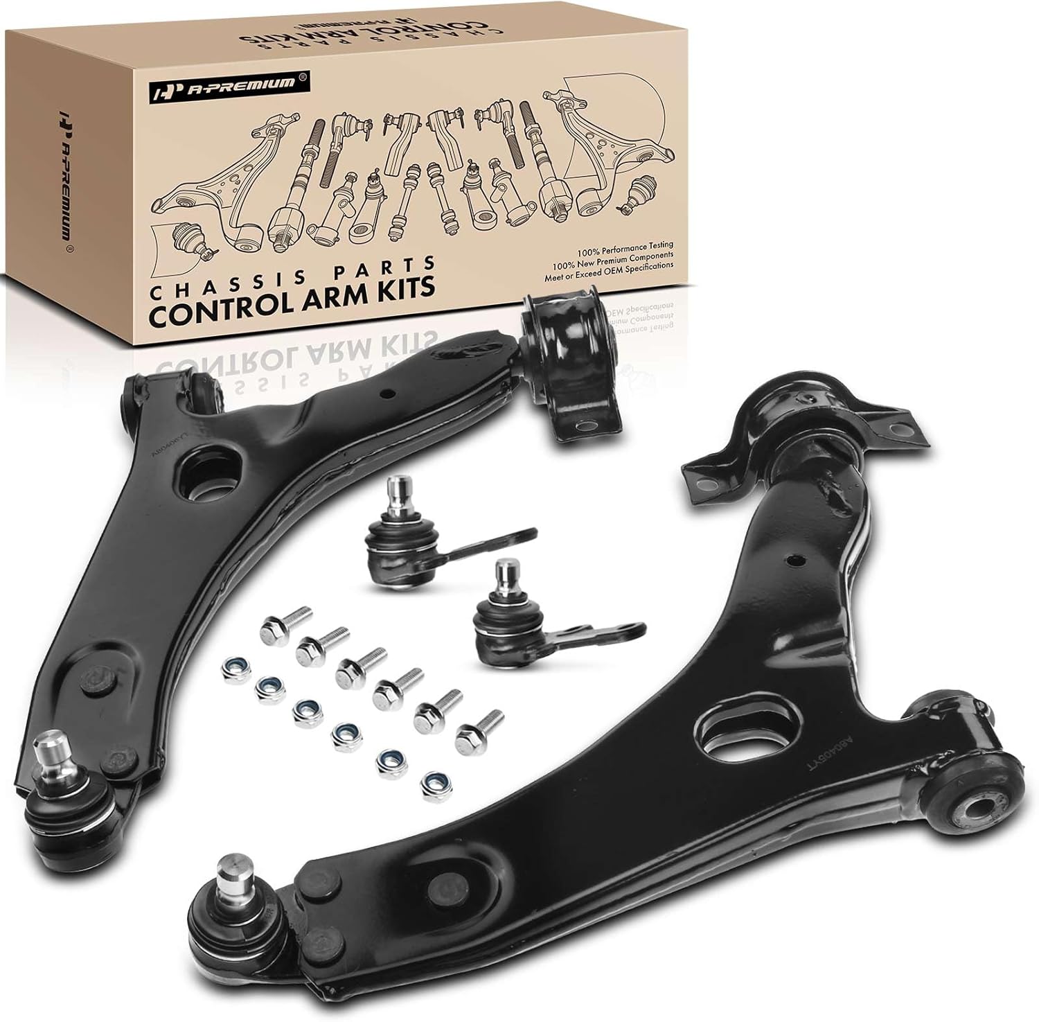 Amazon.com: A-Premium 4Pcs Front Suspension Kit, Lower Control Arm ...