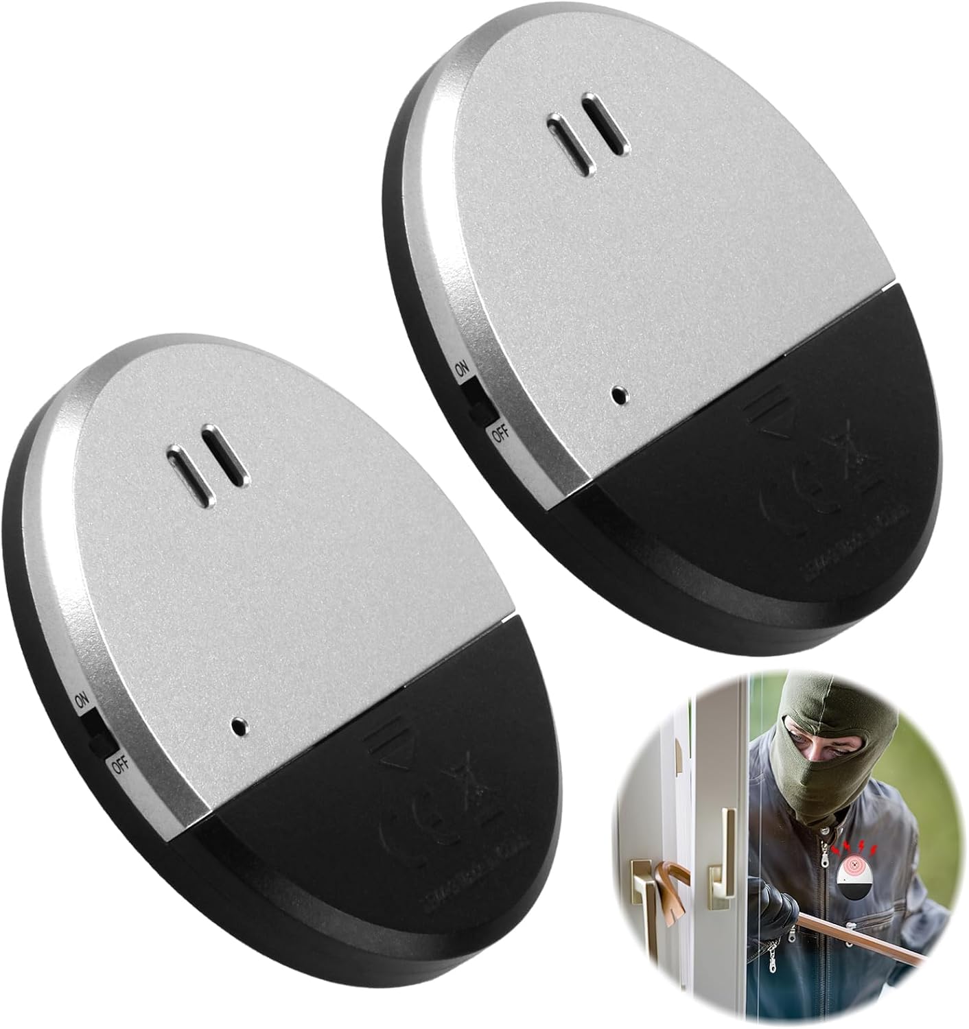 2pcs Window Vibration Alarm Sensor 130dB Siren Ultra Slim Window Alarms ...