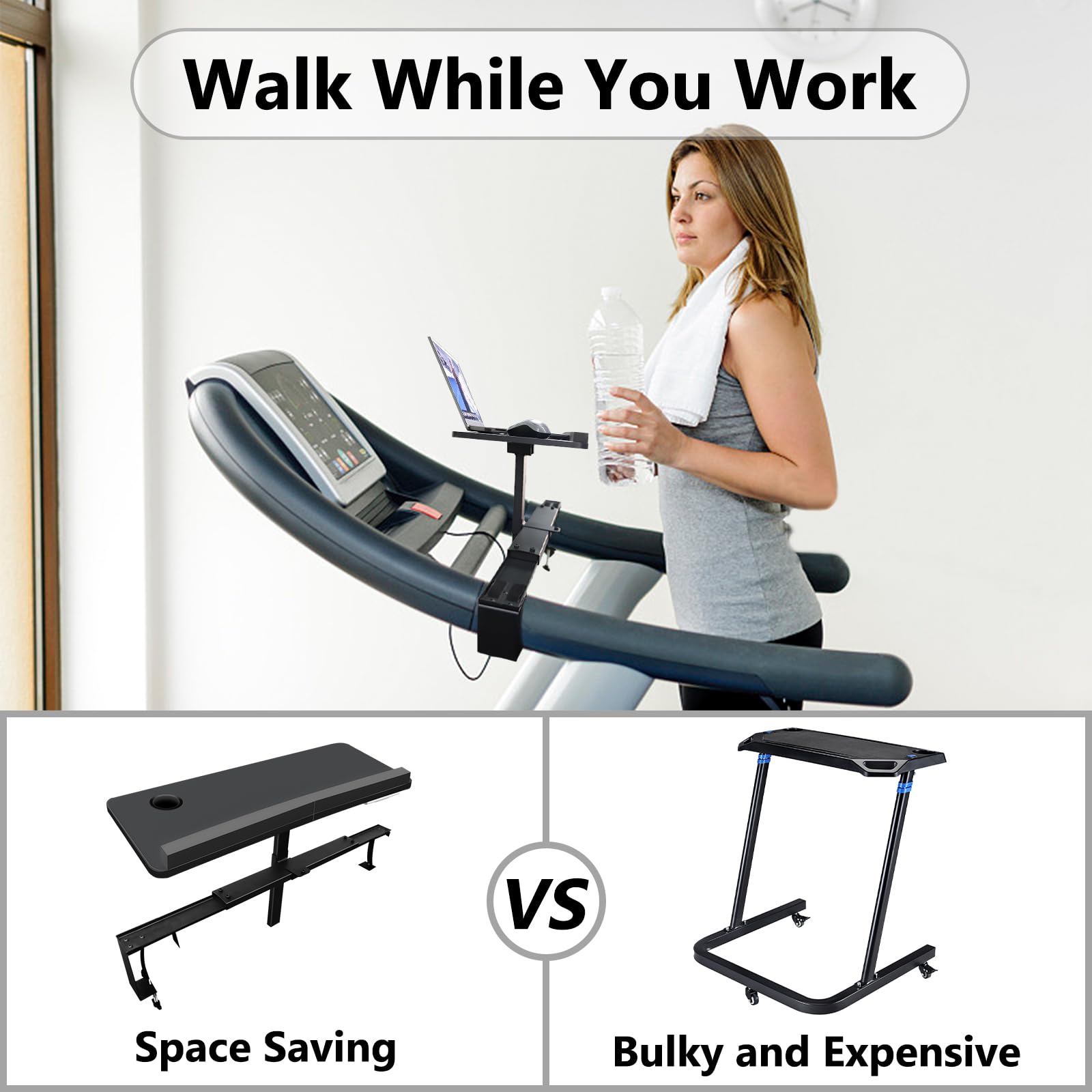 AFANSO Treadmill Desk Attachment - Adjustable Treadmill Laptop Holder ...