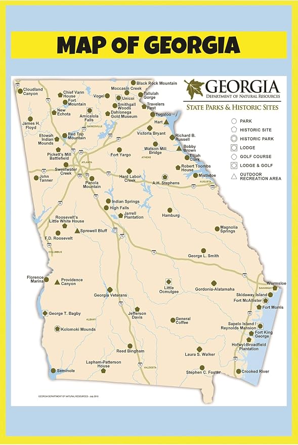 Amazon.com: Home Comforts Large Detailed State Parks and Historic Sites ...
