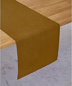 Amazon.com: Solino Home Linen Toffee Brown Table Runner 60 Inches Long ...