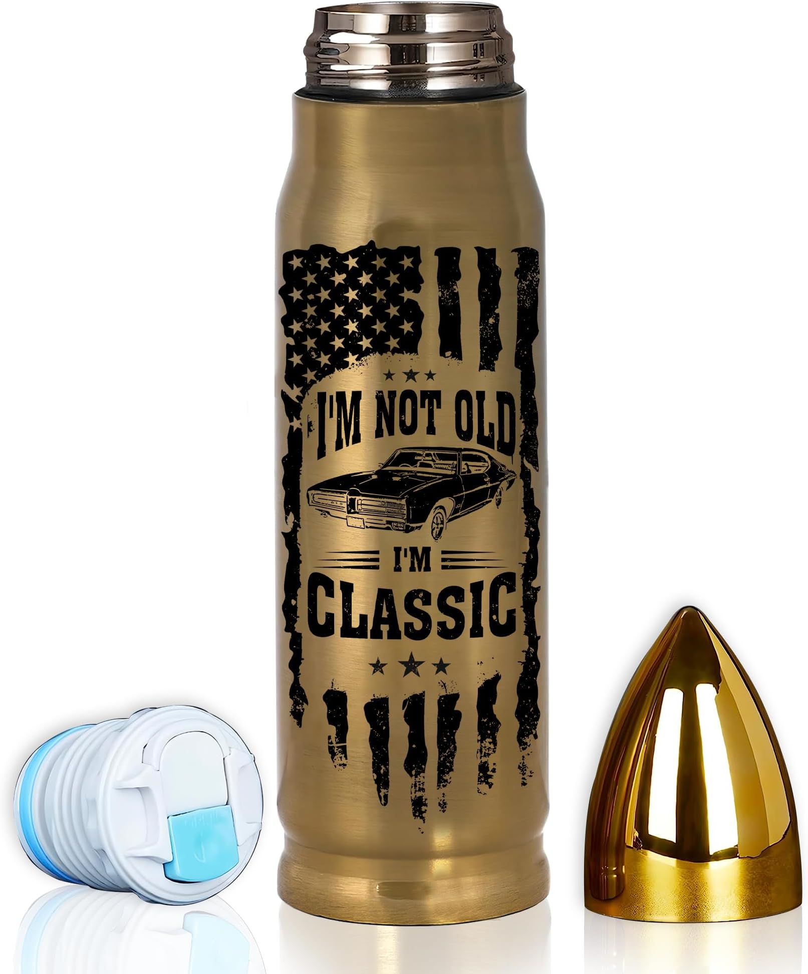 Amazon.com | MaiQidd Stainless Steel Bullet Pattern Beer Mug, Funny ...