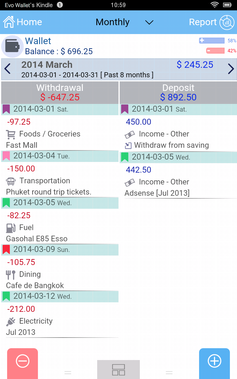 Evo Wallet - Money Tacker Free. - App on Amazon Appstore