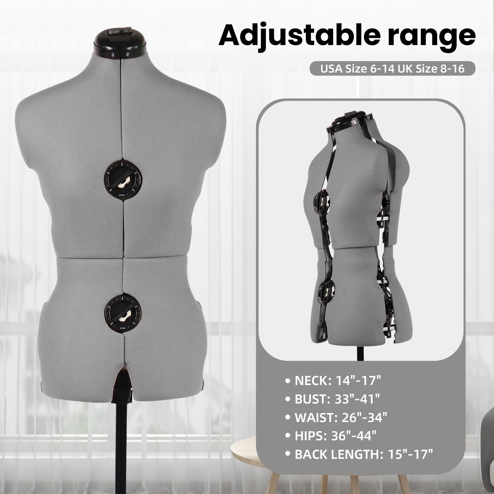 Snapklik.com : PDM WORLDWIDE Adjustable Dress Form Mannequin For Sewing ...