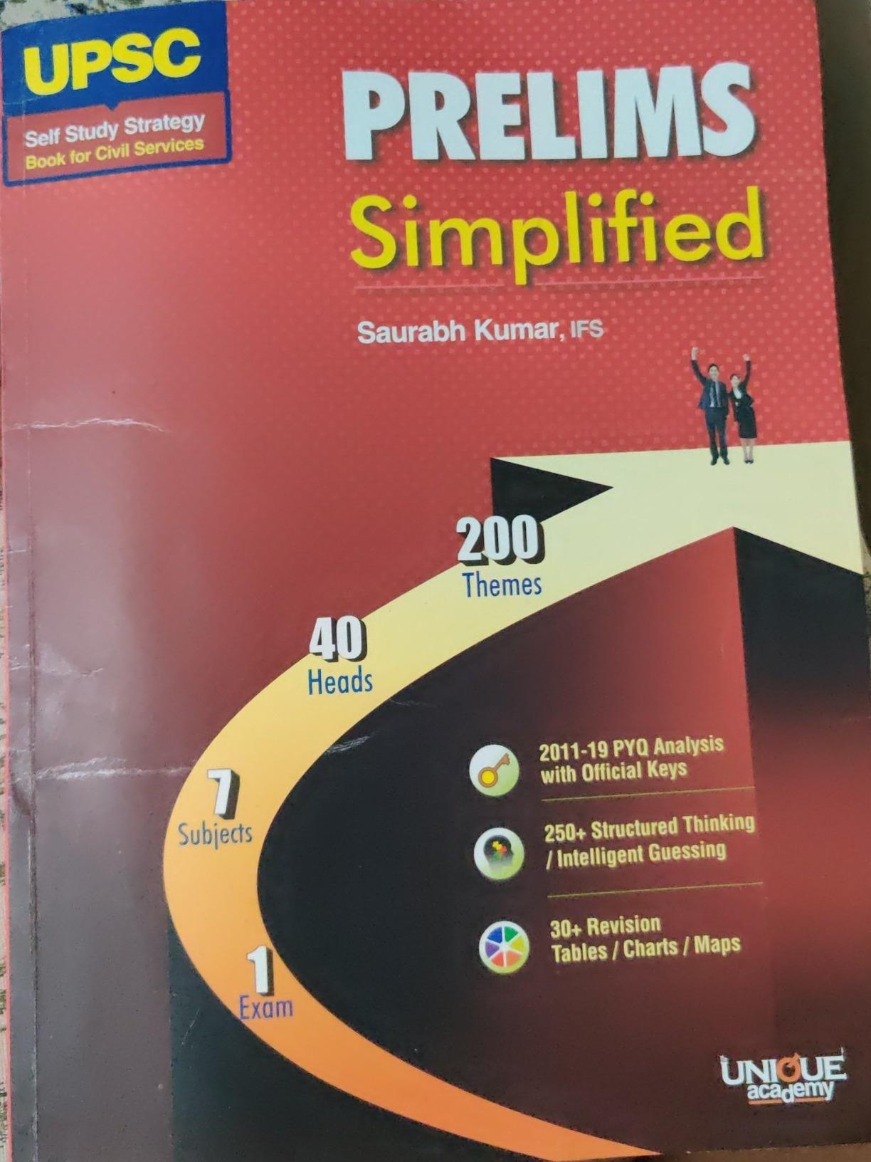 Buy Unique UPSC PRELIMS Simplified : Self Study Strategy book for Civil ...