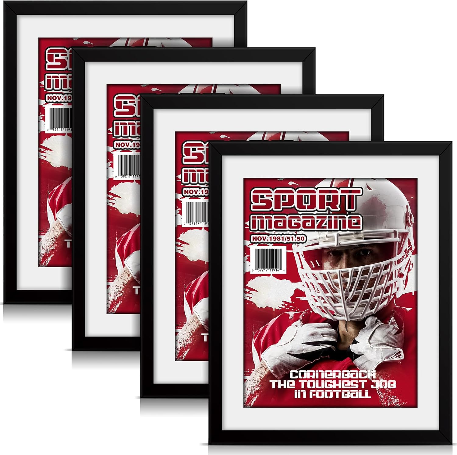 Amazon.com: Geetery 4 PCS Sports Magazine Frame Fits Measuring 8.5 x 11 ...