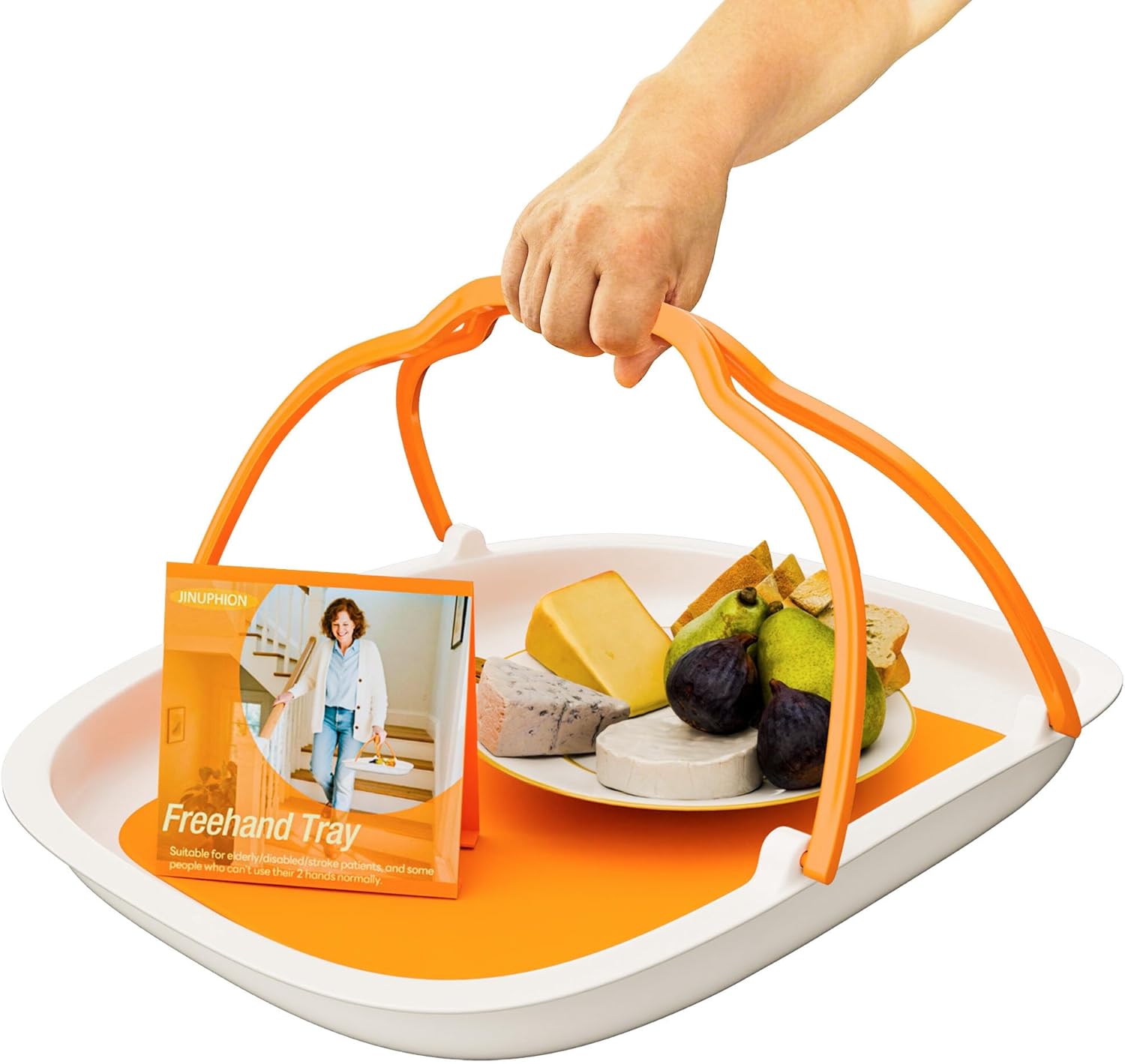 One Handed Tray (Freehand Tray + Non-Slip Mat), with 2 Handles More ...