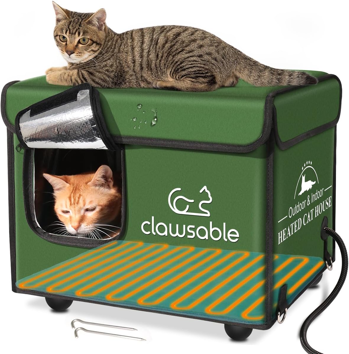 Clawsable Indestructible Heated Cat House for Outdoor Cats in Winter ...