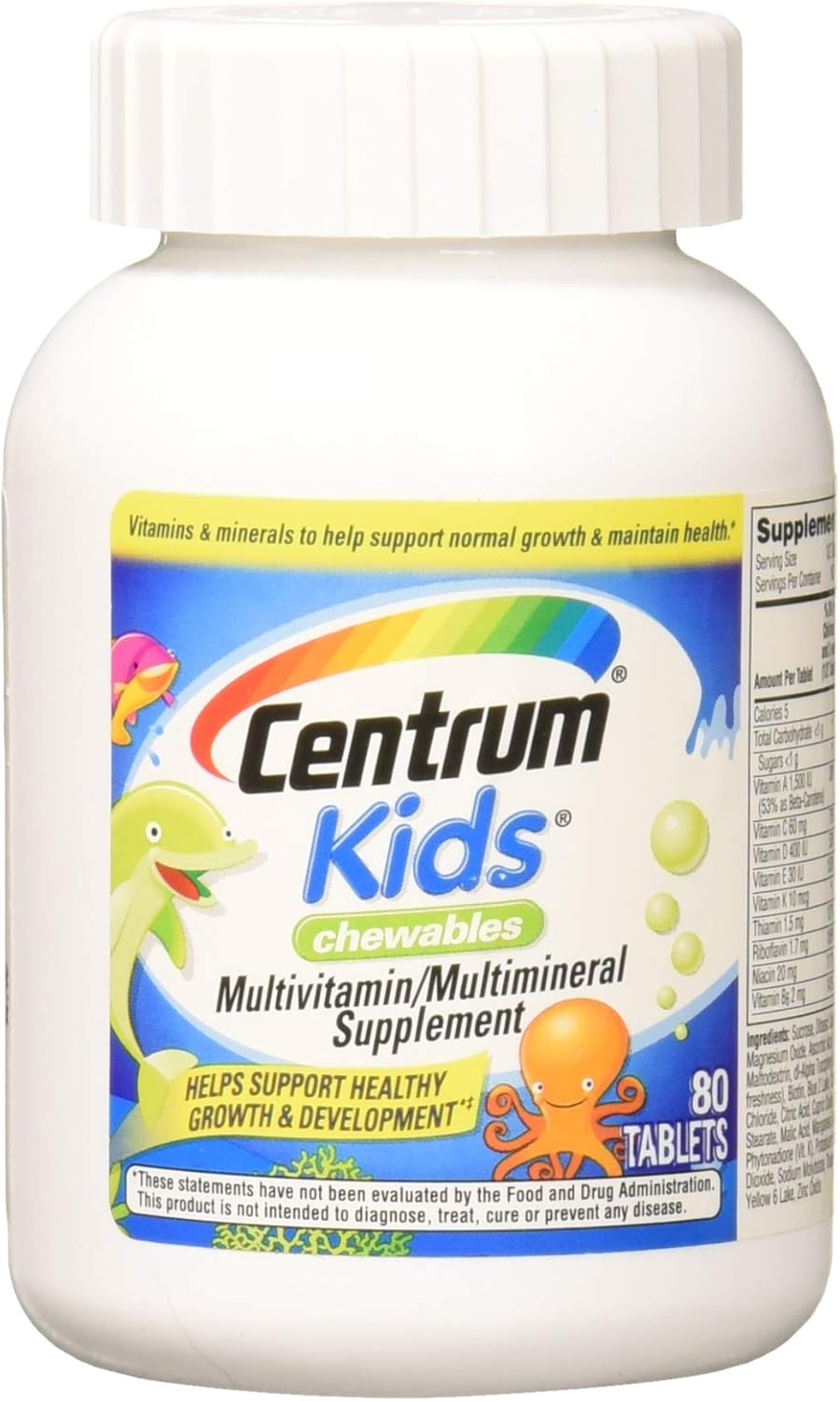 Centrum - COMPRIMIDOS MASTICABLES PARA NIÑOS 80 : Amazon.com.mx: Salud ...