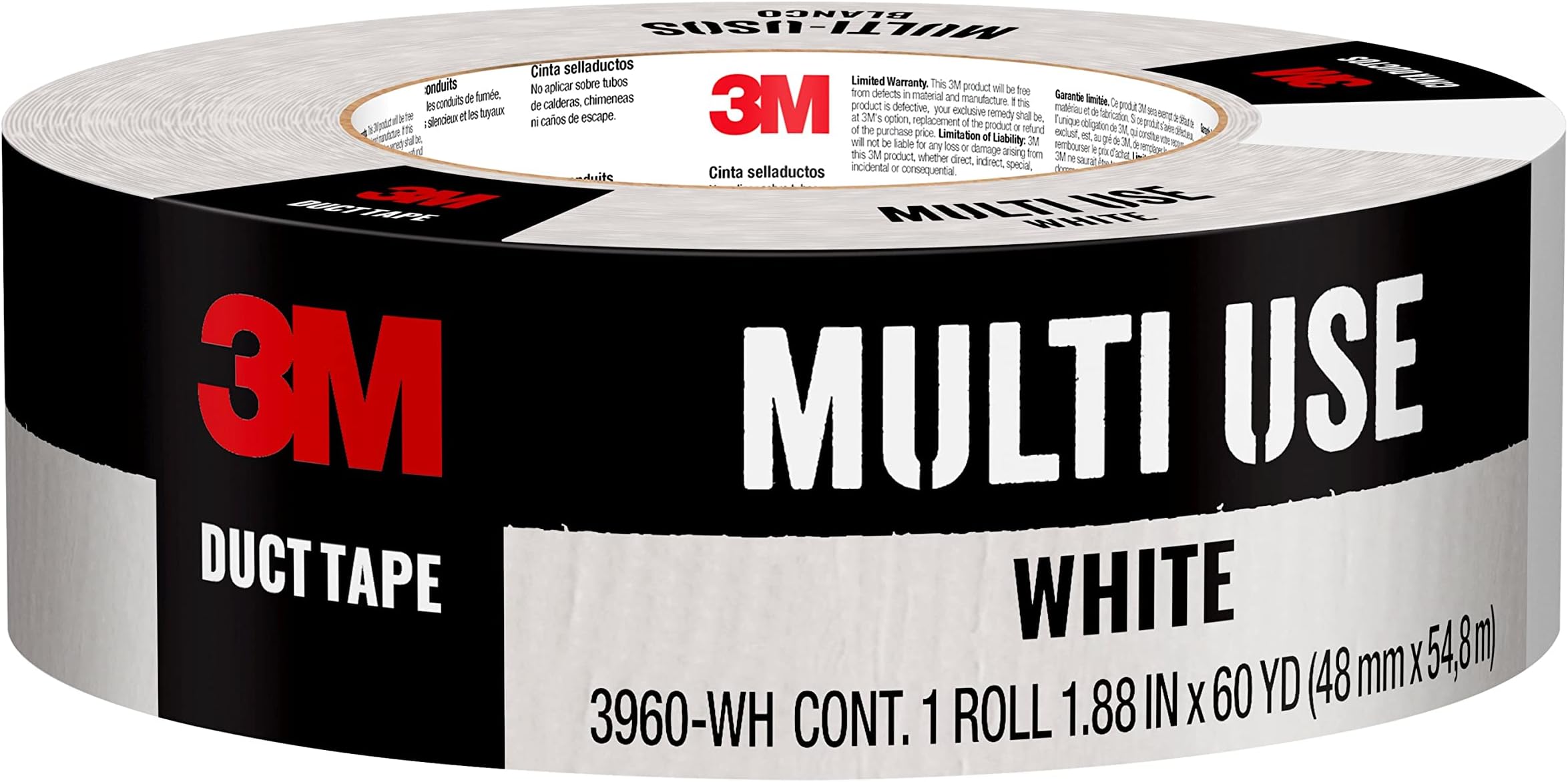 Amazon.com: 3M Multi-Use Colored Duct Tape, White, 1.88 Inches x 60 ...