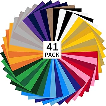 Amazon.com: FUNKAKA HTV Heat Transfer Vinyl Bundle, 41 Pack 12" x 10 ...