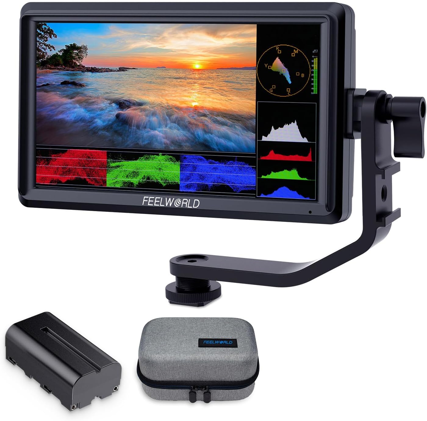 Amazon.com : FEELWORLD S55 V3 6 Inch DSLR Camera Field Monitor Bundle ...
