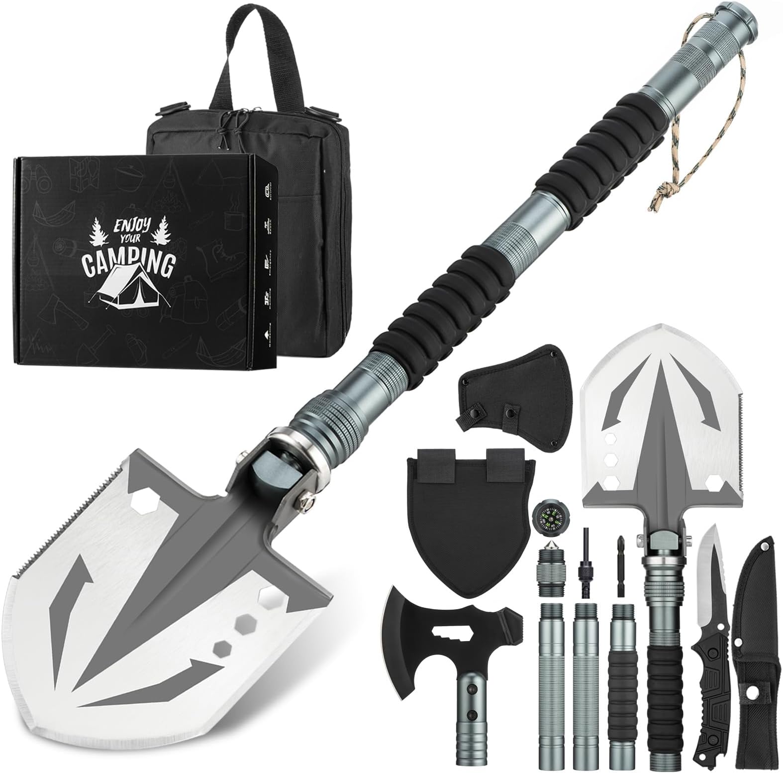 Amazon.com : ZENHOSIT Survival Shovel with Camping Axe: Multifunctional ...
