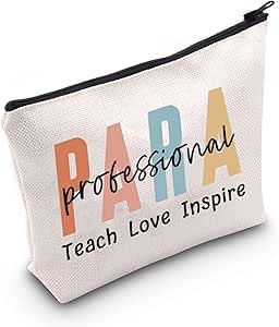 Amazon.com: TSOTMO Paraprofessional Gift Teach Love Inspire Zipper ...