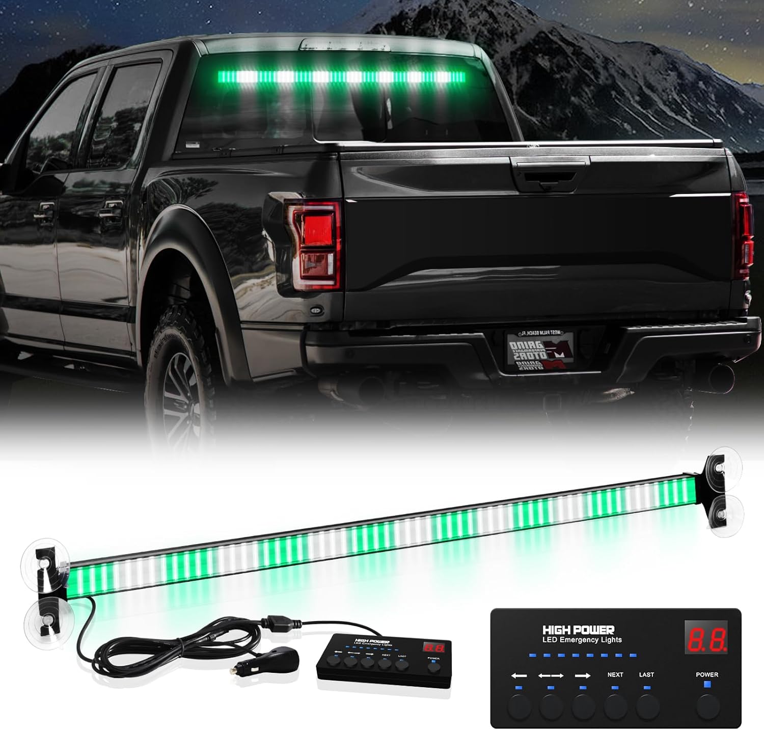 120 LED 33.2 inch Interior Windshield Strobe Police Warning Lights w ...