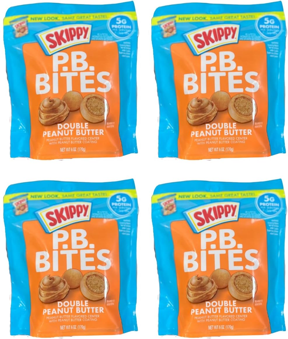 Amazon.com : Skippy, Double Peanut Butter, P.B. Bites 6 oz (Pack of 4 ...
