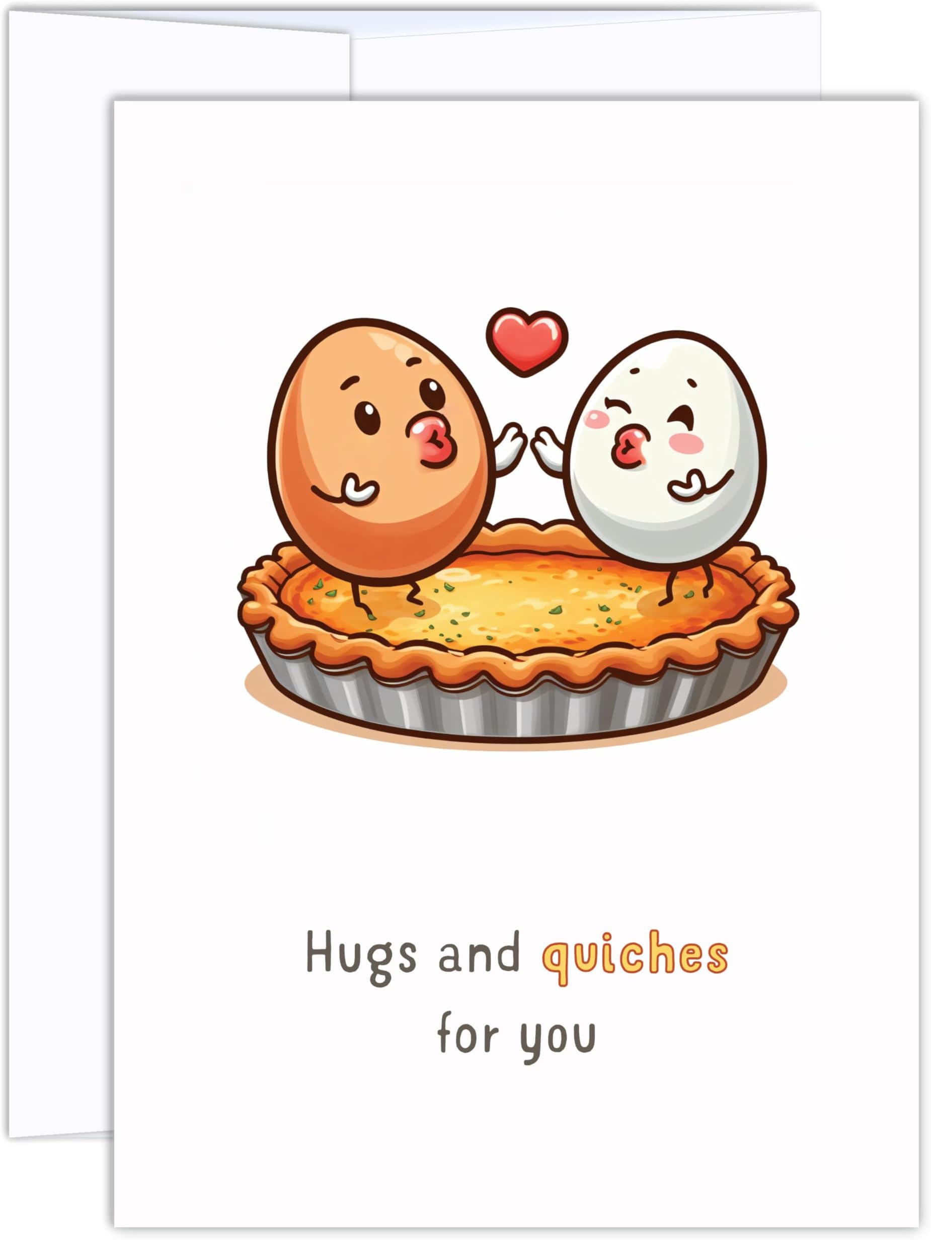 Amazon.com : The King of Puns Funny Love Card - Hugs and Quiches for ...